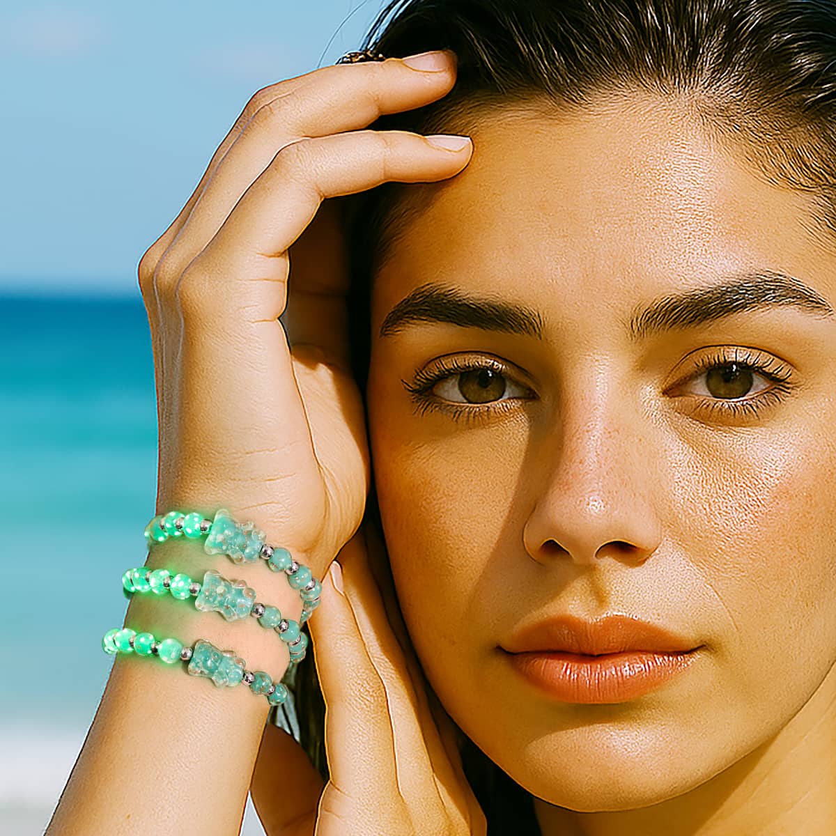 Cactus | Silver | Firefly Glass Bear Bracelet– NOGU Canada