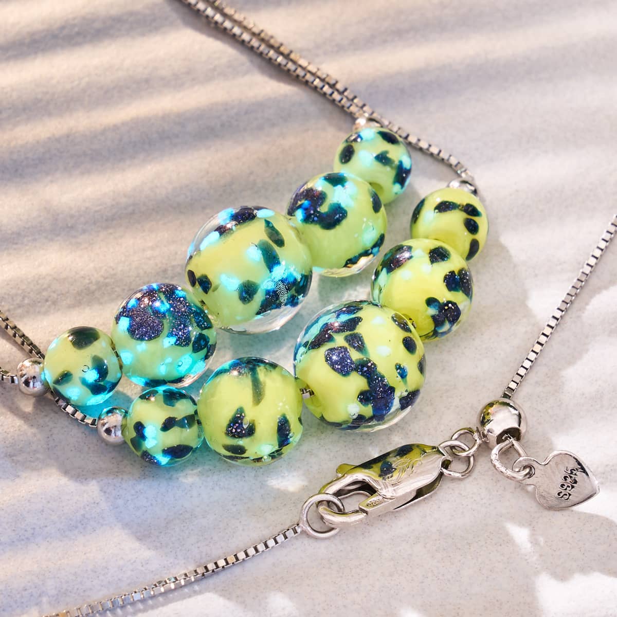 Blue Limoncello | .925 Sterling Silver | Firefly Glass Infinity Clasp ...