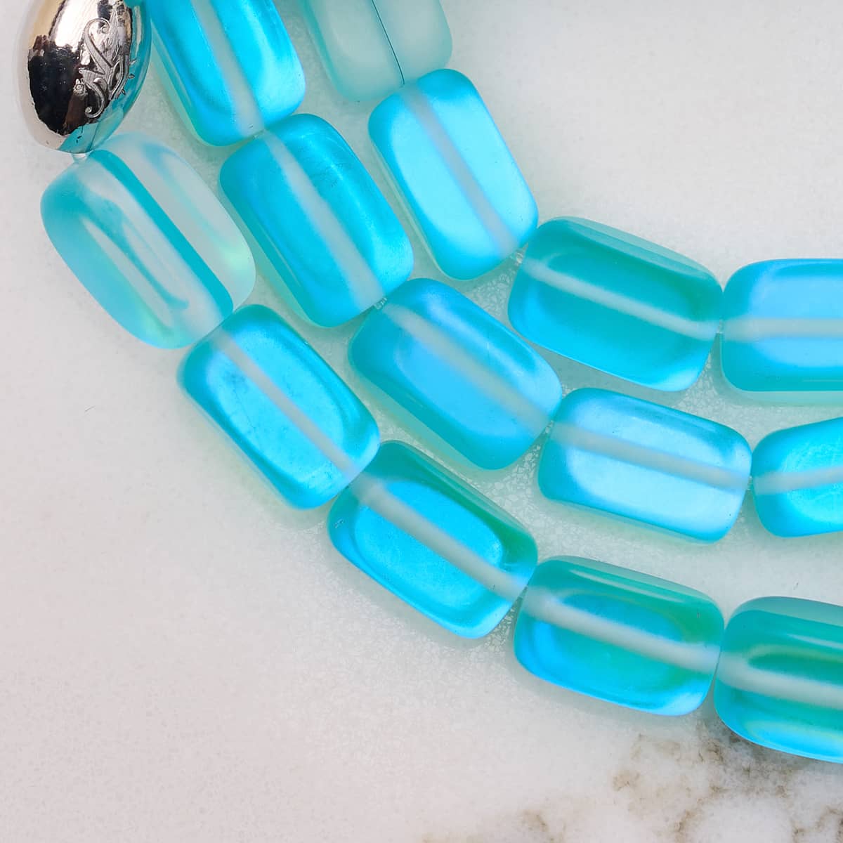 Aquamarine | .925 Sterling Silver | Mermaid Glass Pebble Bracelet– NOGU ...