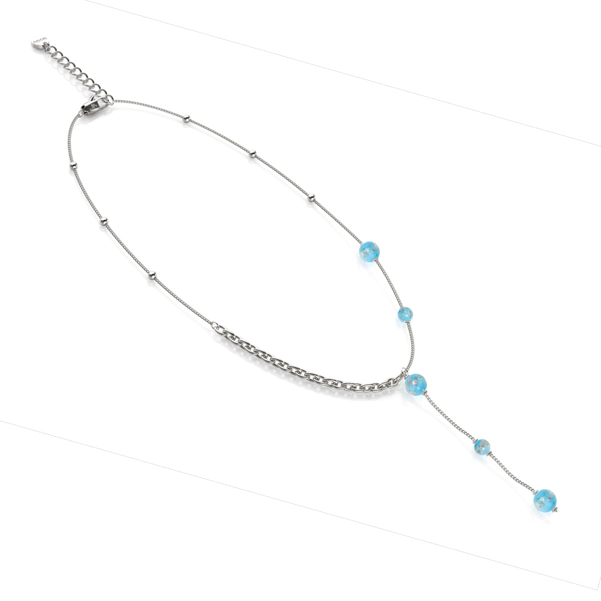 Cerulean | Silver | Firefly Glass Cascade Double Pendant– NOGU Canada