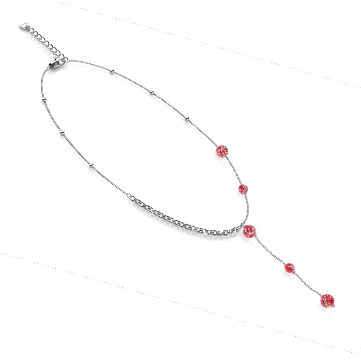 Crimson | Silver | Firefly Glass Cascade Double Pendant– NOGU Canada