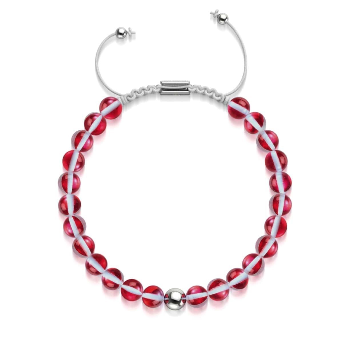 Blood Moon | Silver | Galaxy Glass Macrame Bead Bracelet– NOGU Canada