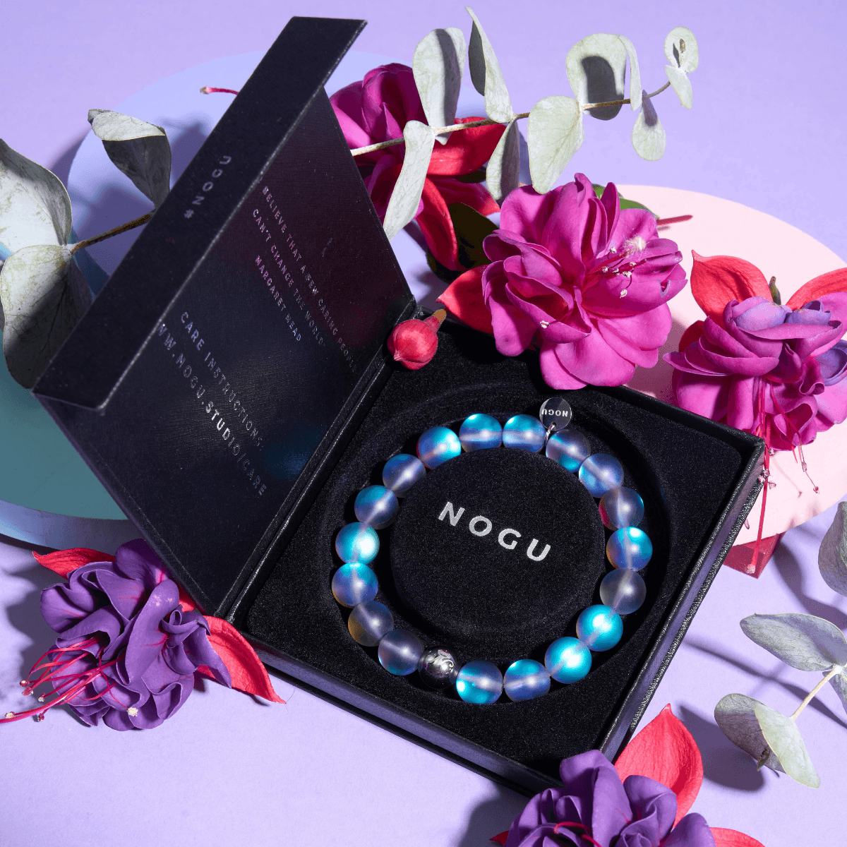 Grey | Silver | Mermaid Glass Statement Bracelet– NOGU Canada