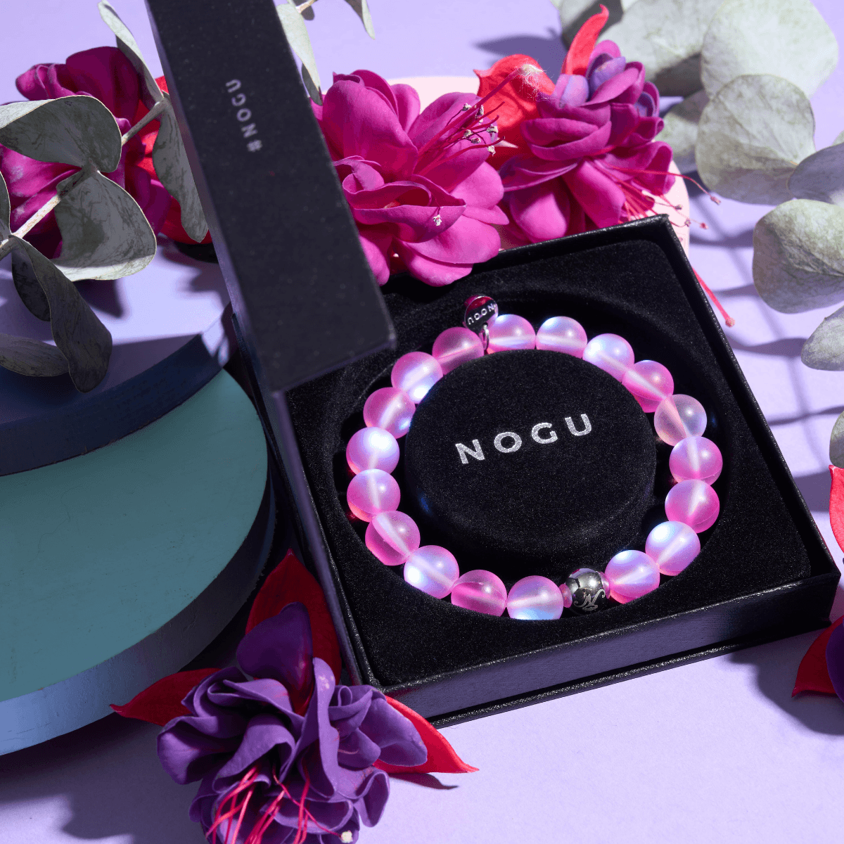 Pink | Silver | Mermaid Glass Statement Bracelet– NOGU Canada