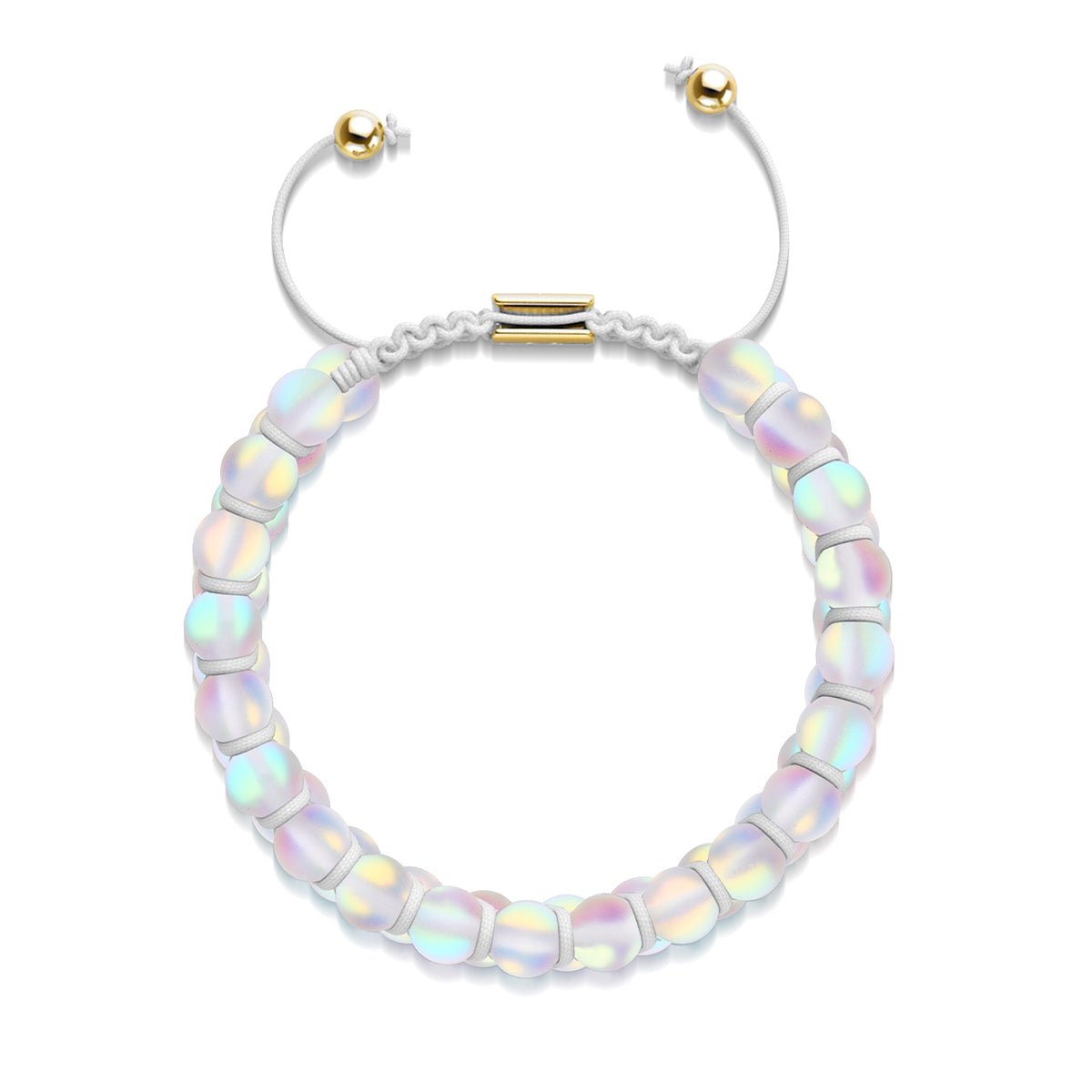 Rainbow White | Gold | Double Mermaid Glass Bracelet– NOGU Canada