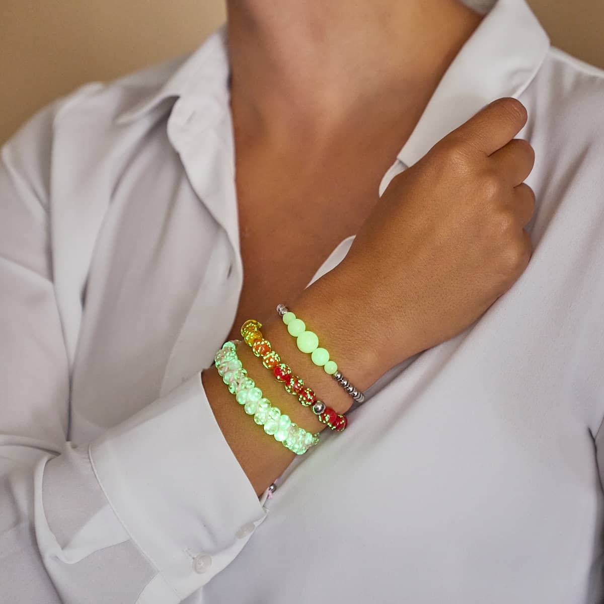 Harvest Ombre | .925 Sterling Silver | Firefly Glass Bracelet– NOGU Canada